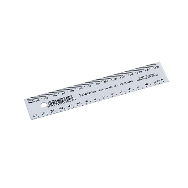Règle métrique en plastique souple transparent 15cm - Papeterie Gilbert ...