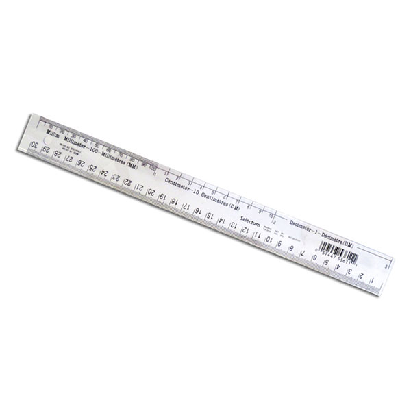RÈGLE MÉTRIQUE EN PLASTIQUE souple transparent 30 cm #53611 - Papeterie ...